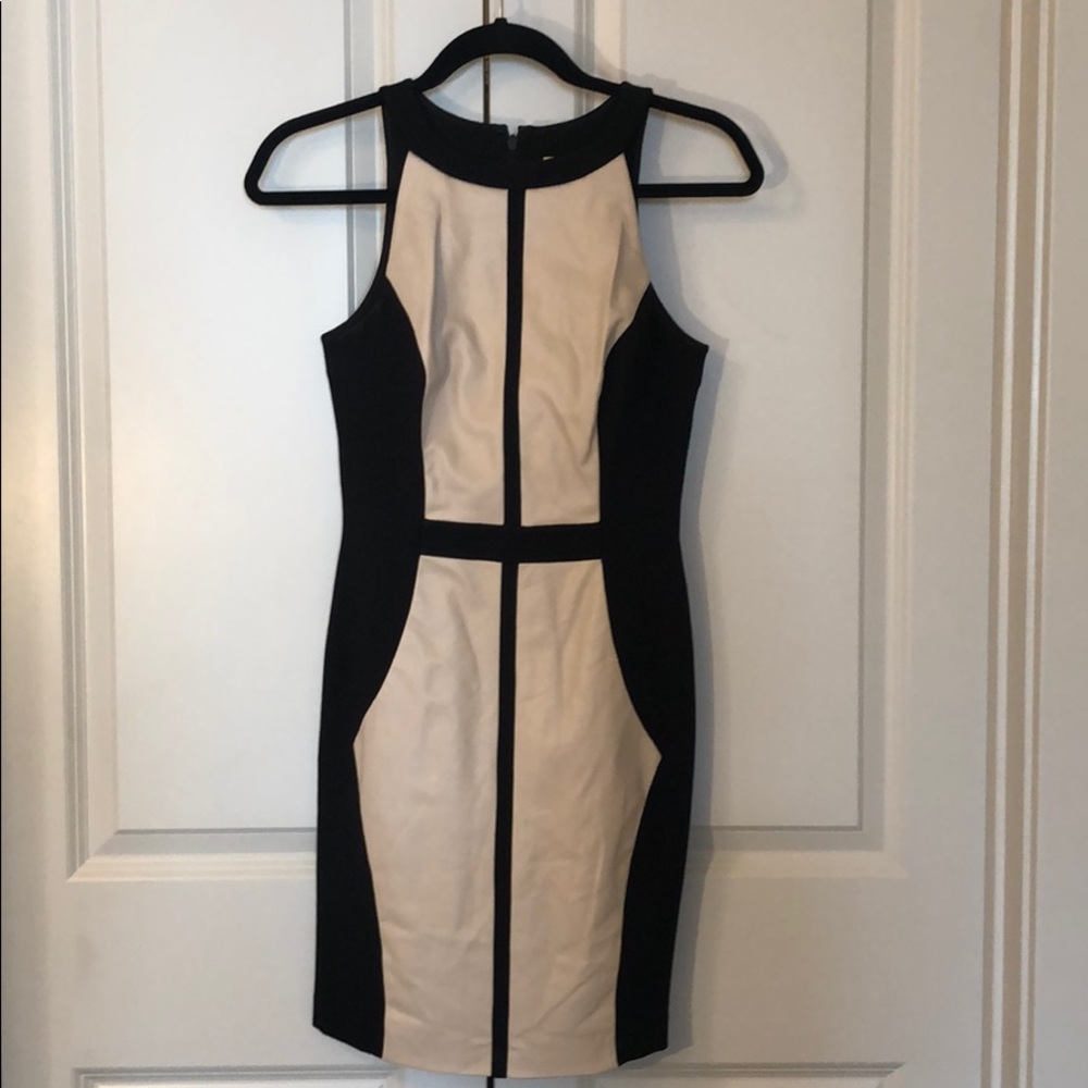 Gianni Bini Cocktail Dress With Leather Detail - Gem